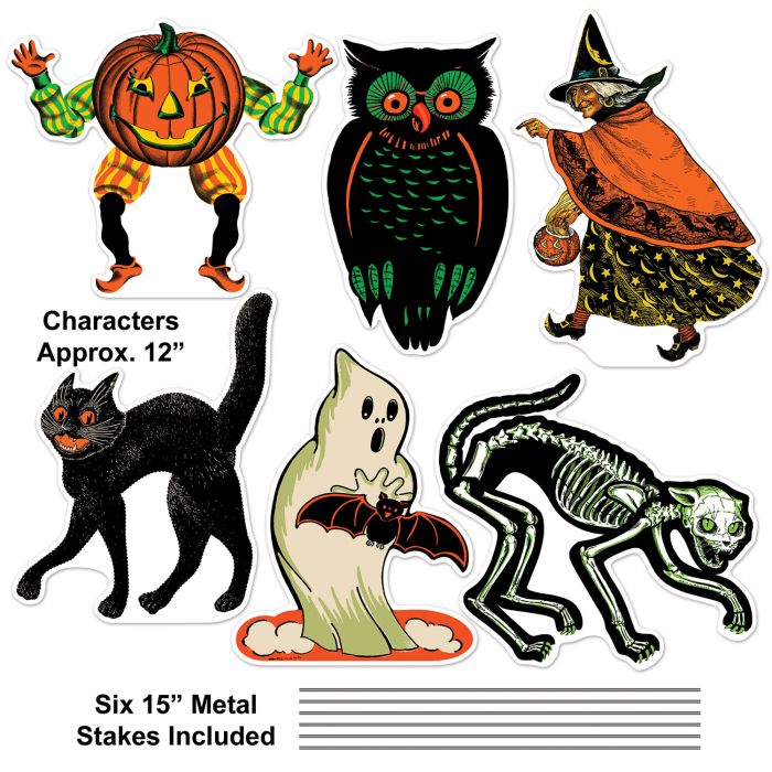 Beistle Vintage Halloween Plastic Yard Signs
