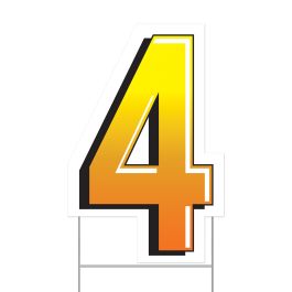 Plastic "4" Yard Sign