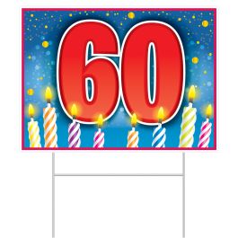 Plastic "60" Birthday Yard Sign
