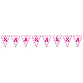 Pink Ribbon Pennant Banner