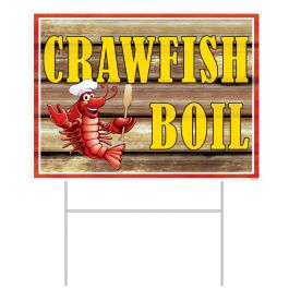 Plastic Crawfish Boil Yard Sign
