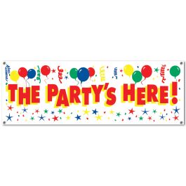 The Party's Here! Sign Banner