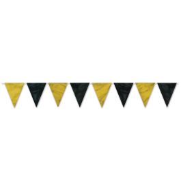 Black & Gold Pennant Banner