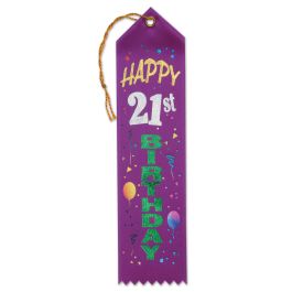 Happy "21st" Birthday Award Ribbon